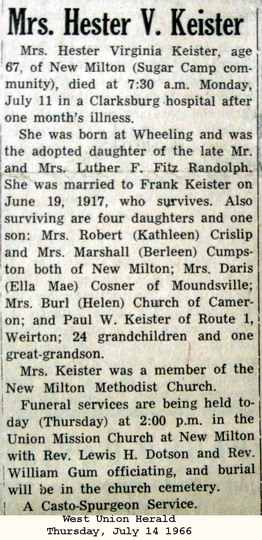 Frank Keister - Hester Virginia McKinzie