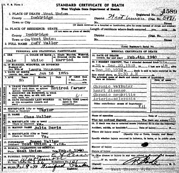 Theodore Goff Waller - Laura Mae McKeown