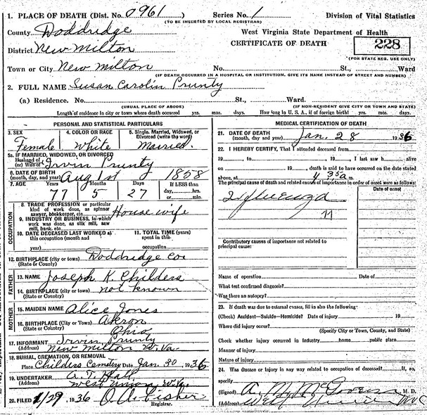 Isaac Irvin Prunty - Susan Carolin Childers
