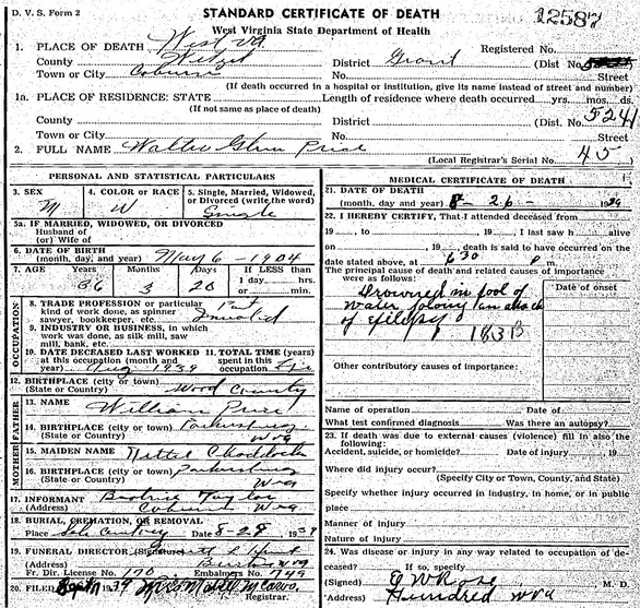 William L. Price - Nettie Elizabeth Chaddock