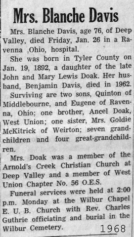 Benjamin Homer Davis - Blanche Doak